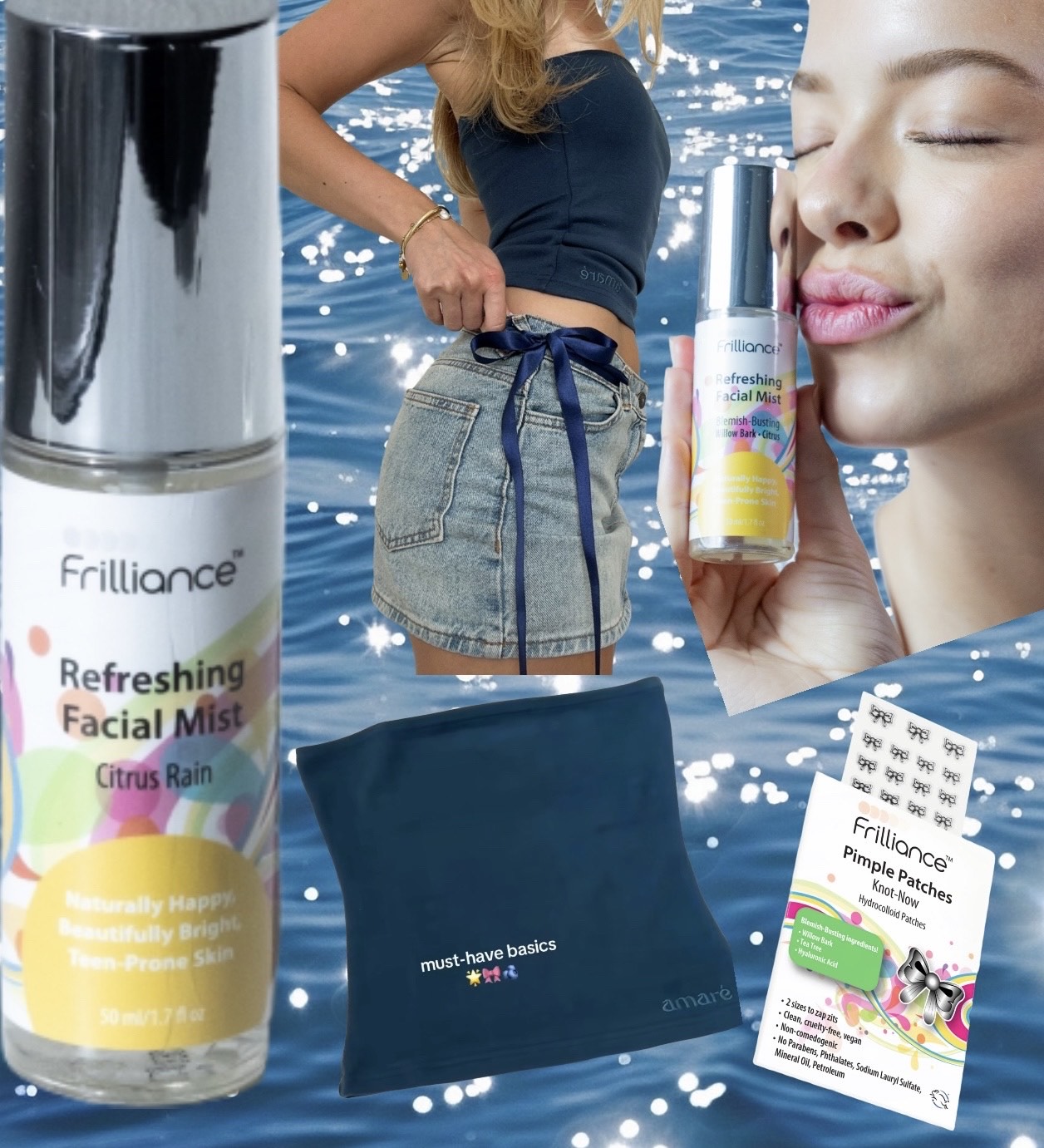 Blue Aesthetic PR Box — Blue Tube Top Amaré x Frilliance Facial Mist