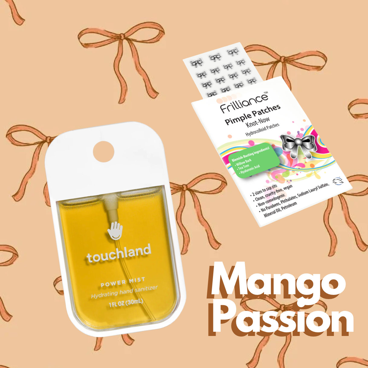 Touchland X Frilliance — mango passion & bow patches 🧡